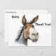 Cute Donkey Thank You Card | Zazzle
