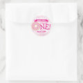 Cute Donut Rainbow Sprinkles Girl First Birthday Classic Round Sticker ...