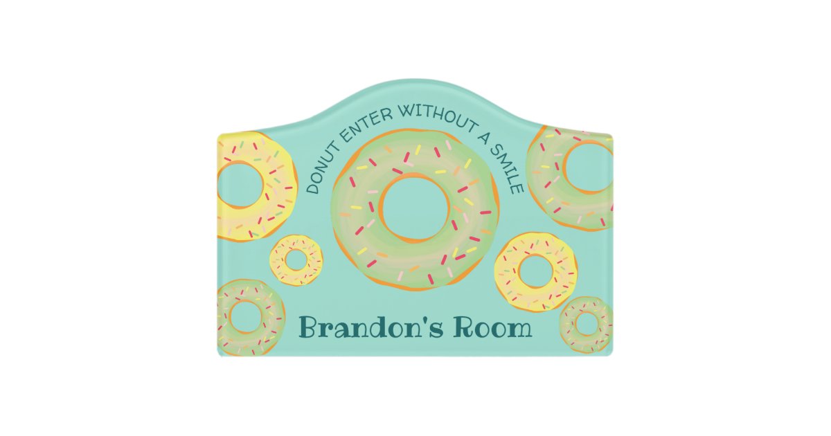 Cute Donut Themed Personalized door sign for kids | Zazzle
