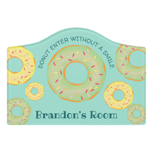 Cute Donut Themed Personalized door sign for kids | Zazzle