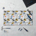 Cute Doodle Dog Pattern Desk Mat | Zazzle