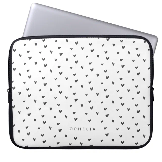 Cute Doodle Heart Pattern Laptop Sleeve | Zazzle