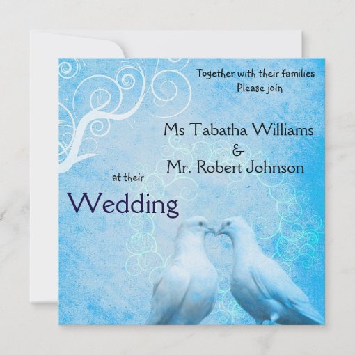 Cute Doves Square Wedding Invitation | Zazzle