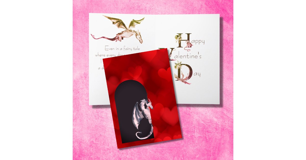 Cute Dragon, Red Hearts Daughter Valentine's Day Card | Zazzle