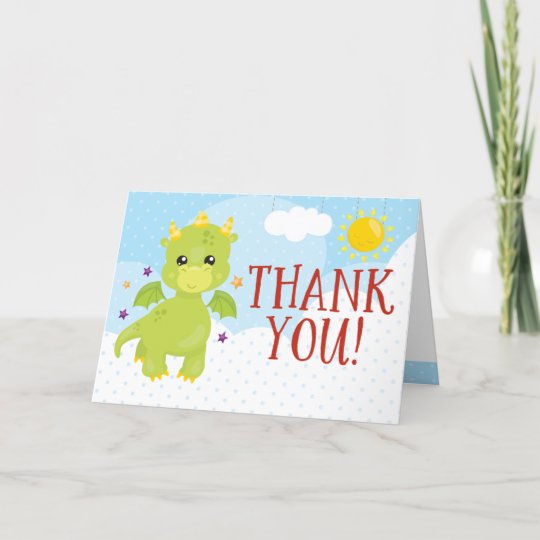 Cute Dragon thank you card | Zazzle.com