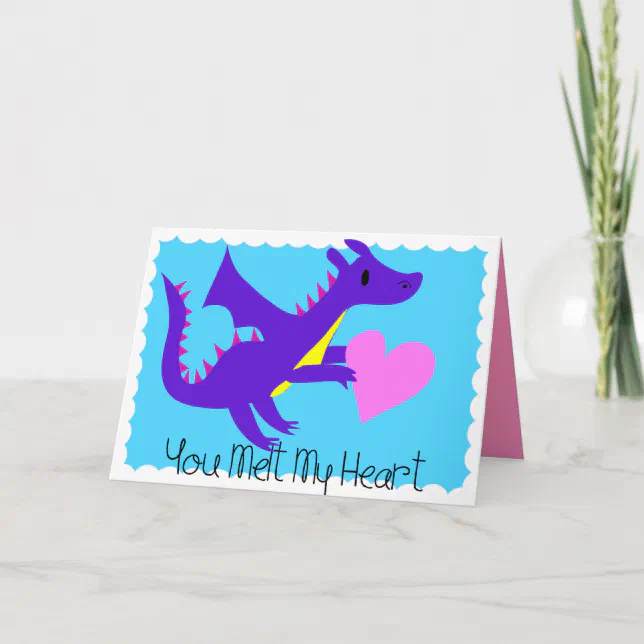 Cute Dragon Valentines Day Card Dragon Valentines | Zazzle
