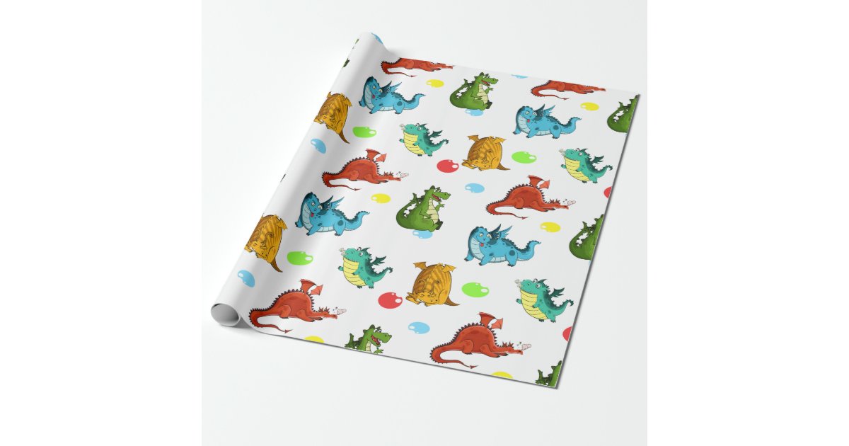 Cute Dragons Wrapping Paper | Zazzle