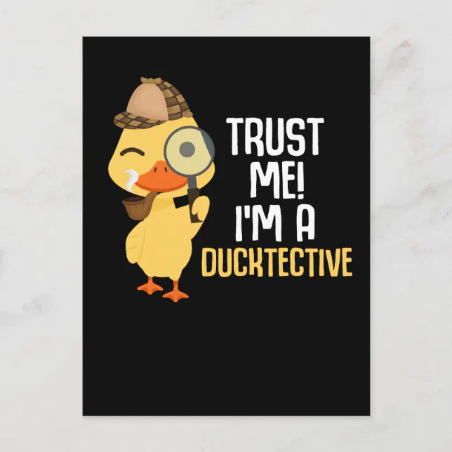 Cute Duck Detective Animal Humor Duck Lover Postcard | Zazzle