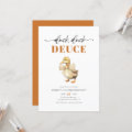 Cute Duck Duck Deuce Boy Birthday Invitation | Zazzle
