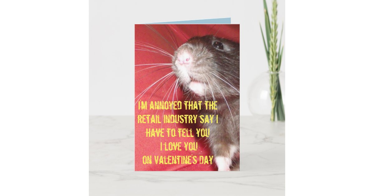 cute Dumbo rat Valentine card | Zazzle