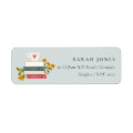 Cute Dusky Stacked Storybooks Floral Address Label | Zazzle