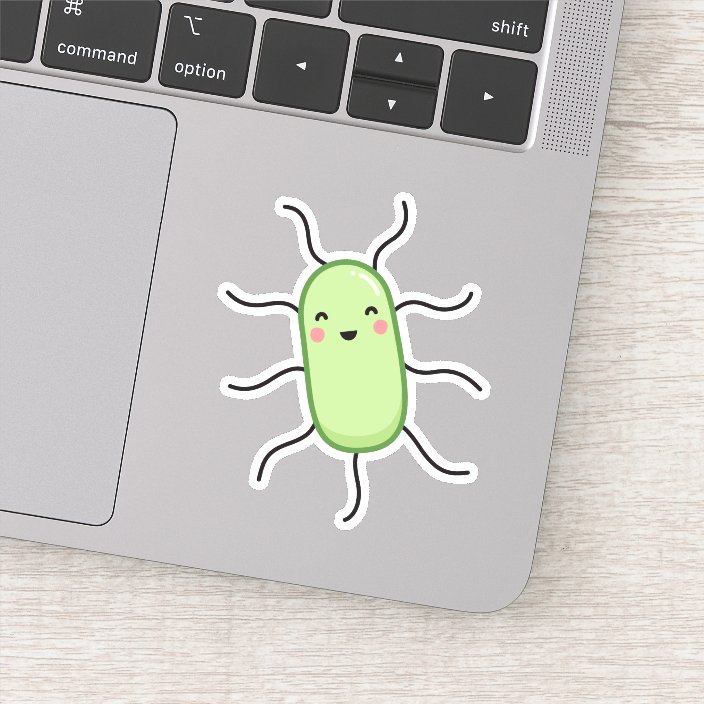 Cute E. coli bacteria - kawaii microbe Sticker | Zazzle.com