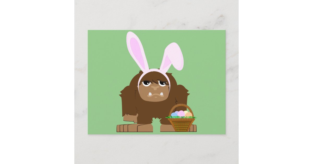 Cute Easter Bigfoot Holiday Postcard | Zazzle
