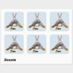 Cute Easter Bunny Poop Jelly Beans Square Sticker | Zazzle