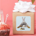 Cute Easter Bunny Poop Jelly Beans Square Sticker | Zazzle