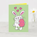 Cute Easter Bunny With Eggstra Special Easter Egg Card | Zazzle
