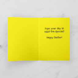 Cute Easter Bunny With Eggstra Special Easter Egg Card | Zazzle