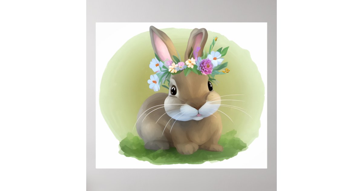 Cute Easter Bunnyfor a positive mood Poster | Zazzle