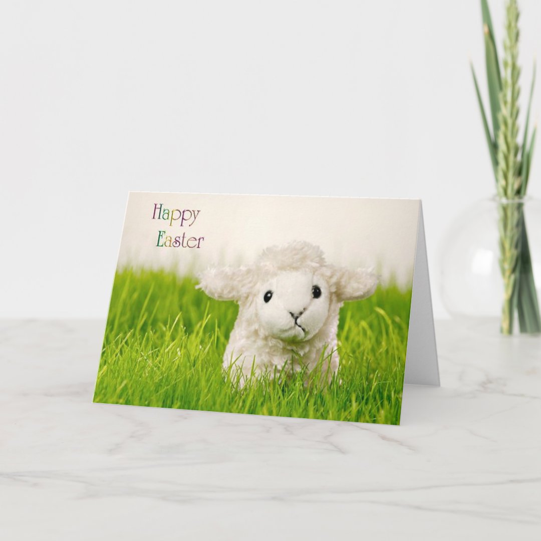 Cute Easter Lamb Greeting Card | Zazzle