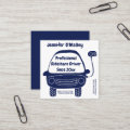 Cute Electric Car Rideshare Driver Promo Code Square Business Card | Zazzle