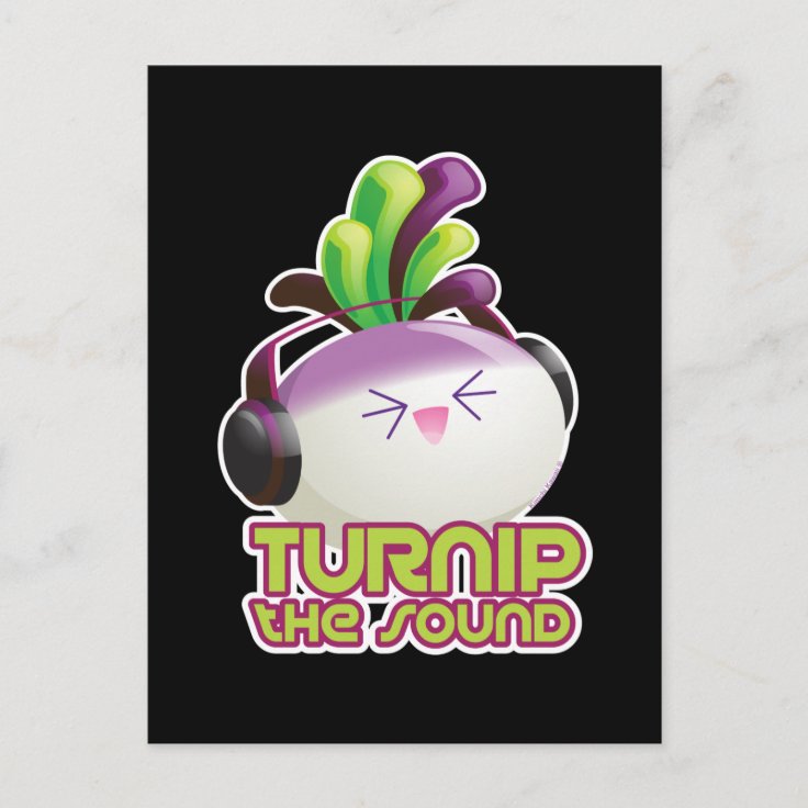 Cute Electronic Dance Music Turnip Pun Postcard | Zazzle