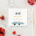 Cute Elegant Blue Race Car Kids Any Age Birthday Napkins | Zazzle