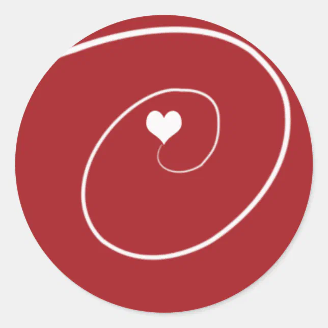 Cute Elegant Red Heart Valentine Love Classic Round Sticker | Zazzle