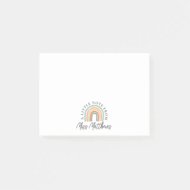 Cute Elementary Teacher Rainbow Classroom Post-it Notes | Zazzle