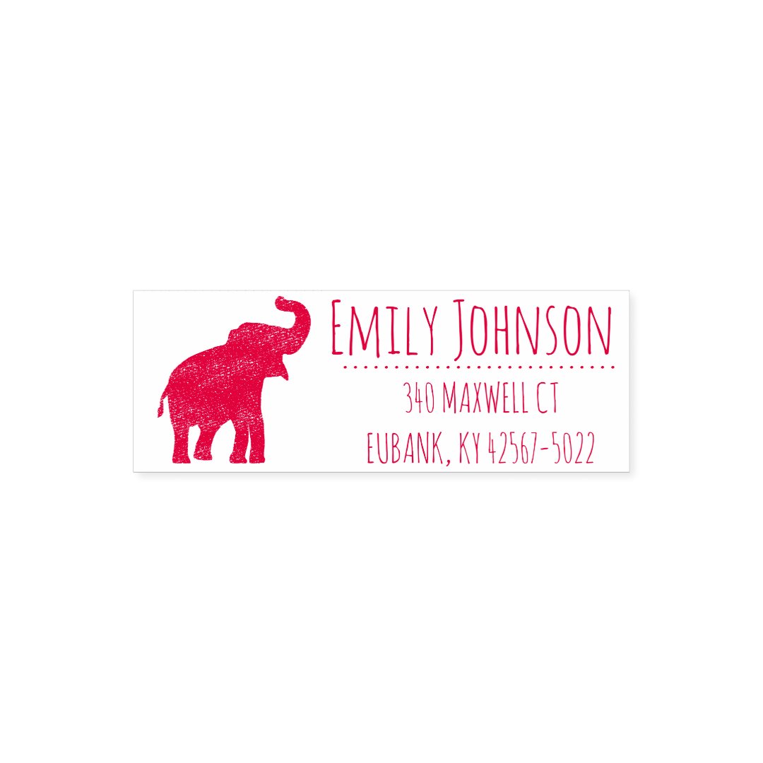 cute elephant address self-inking stamp | Zazzle
