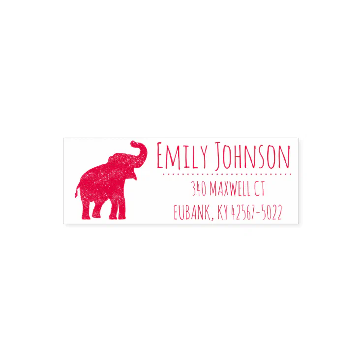 cute elephant address self-inking stamp | Zazzle