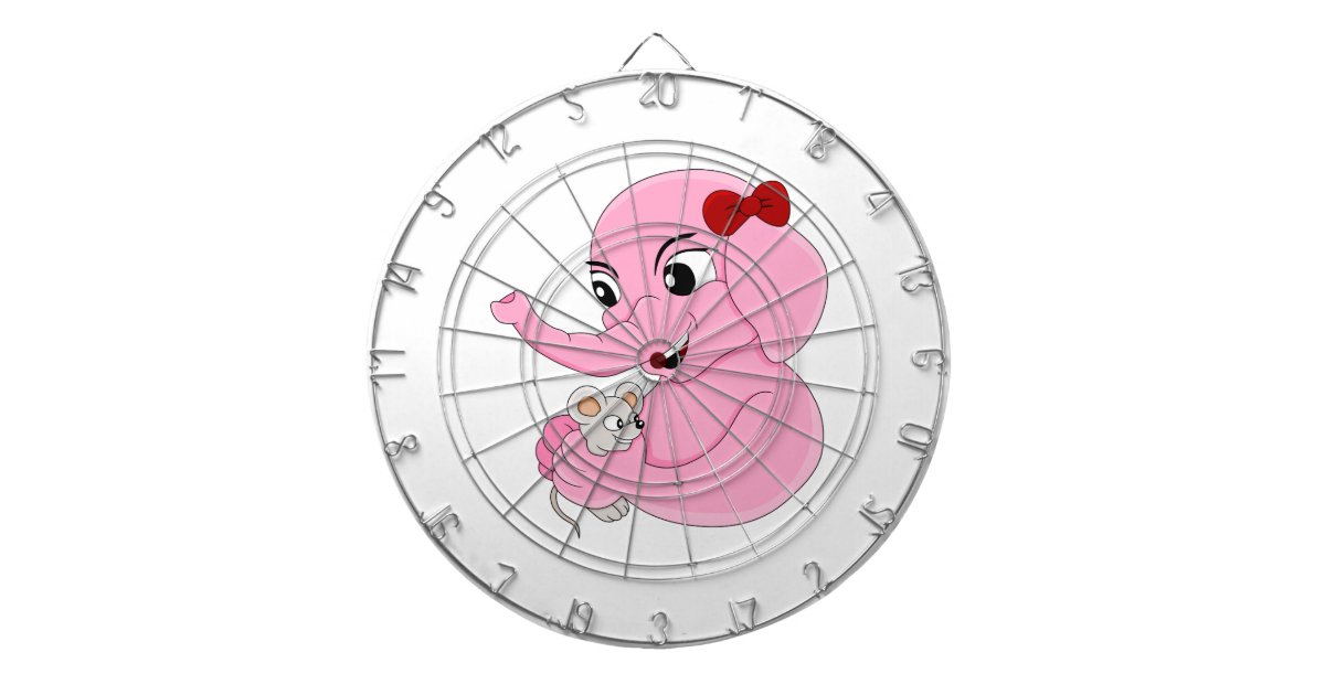 Cute elephant girl cartoon dart board | Zazzle