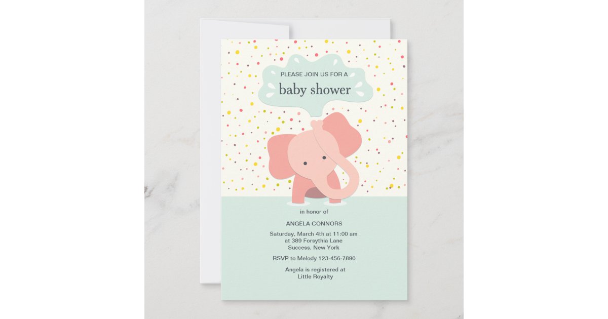 Cute Elephant Invitation | Zazzle