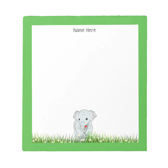 Cute Elephant Notepad | Zazzle