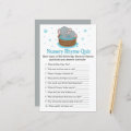 Cute Elephant Nursery Rhyme Quiz baby shower game | Zazzle