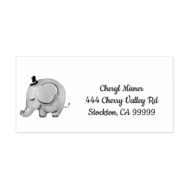 Cute Elephant Personalized Self-inking Stamp | Zazzle