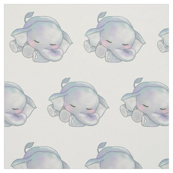 Cute Elephant Safari Animal Fabric | Zazzle