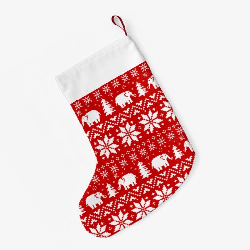 Cute Elephants Christmas Sweater Pattern Festive Small Christmas ...