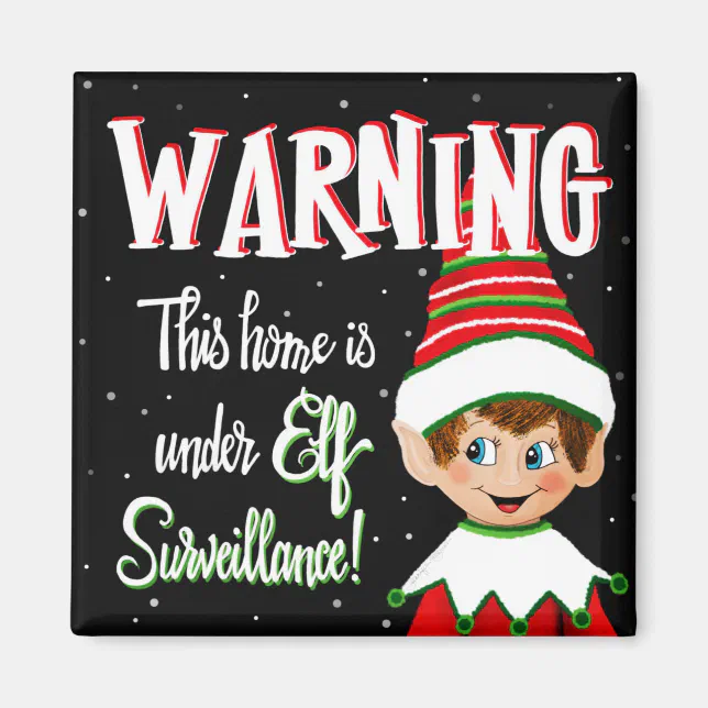 Cute Elf Surveillance Magnet | Zazzle