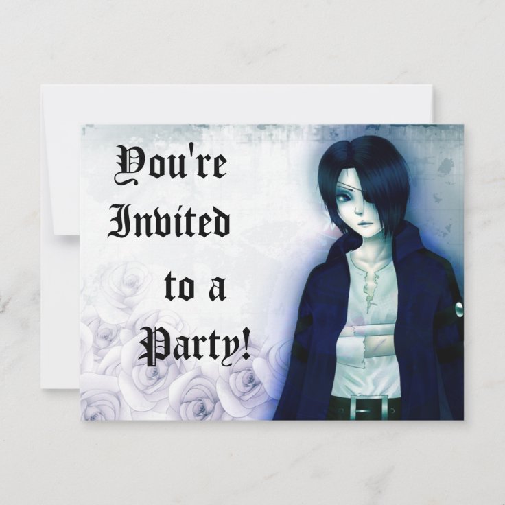 Cute emo boy party invitations | Zazzle