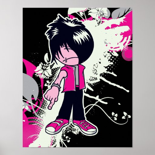 Emo Kid Posters, Emo Kid Prints, Art Prints, Poster Designs