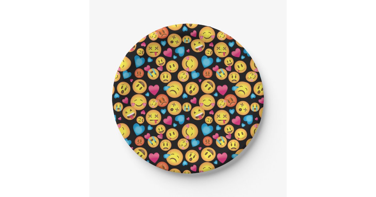 Cute Emoji Print Party Plates | Zazzle