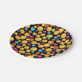 Cute Emoji Print Party Plates | Zazzle