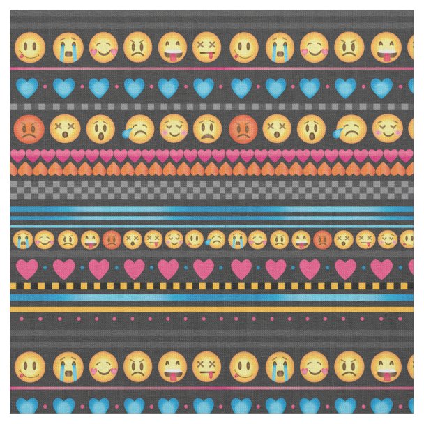 Fun Emoji Print Fabric | Zazzle