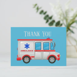 Cute EMT add text Thank You Card | Zazzle