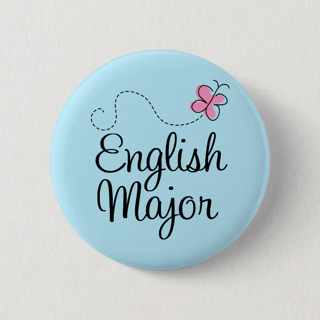 Cute English Major Gift Pinback Button | Zazzle