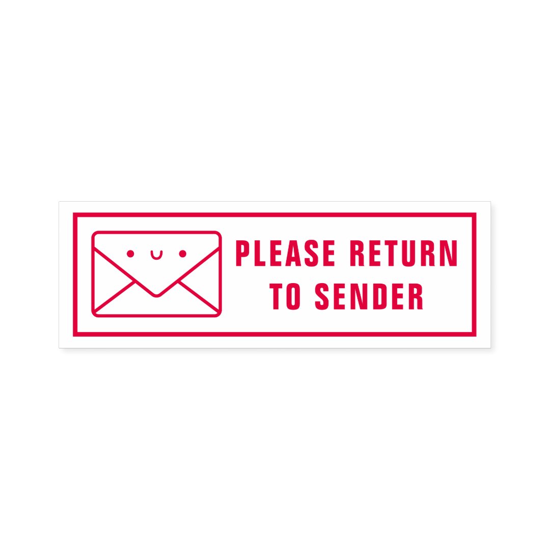 Cute Envelope Doodle Please Return To Sender Self-inking Stamp | Zazzle