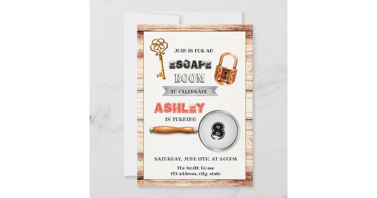 Cute escape room party invitation | Zazzle