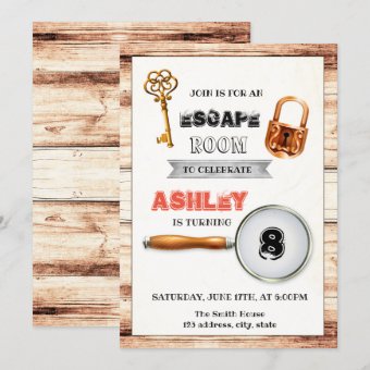 Cute escape room party invitation | Zazzle