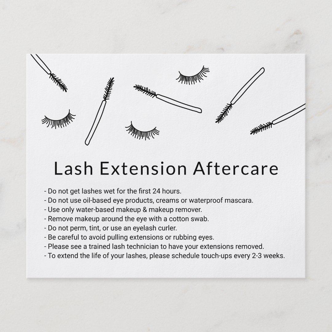 Cute Eyelash Extensions Makeup Artist Aftercare Flyer | Zazzle