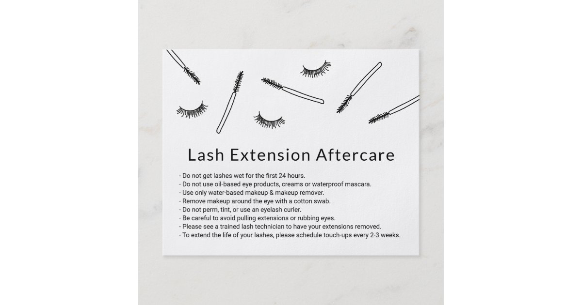 Cute Eyelash Extensions Makeup Artist Aftercare Flyer | Zazzle